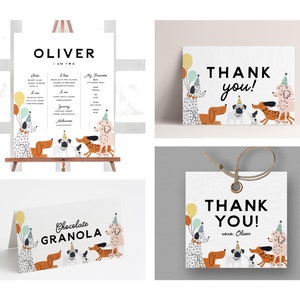 Dog Birthday Party Bundle: Editable Puppy Party Decor (digital Download ...