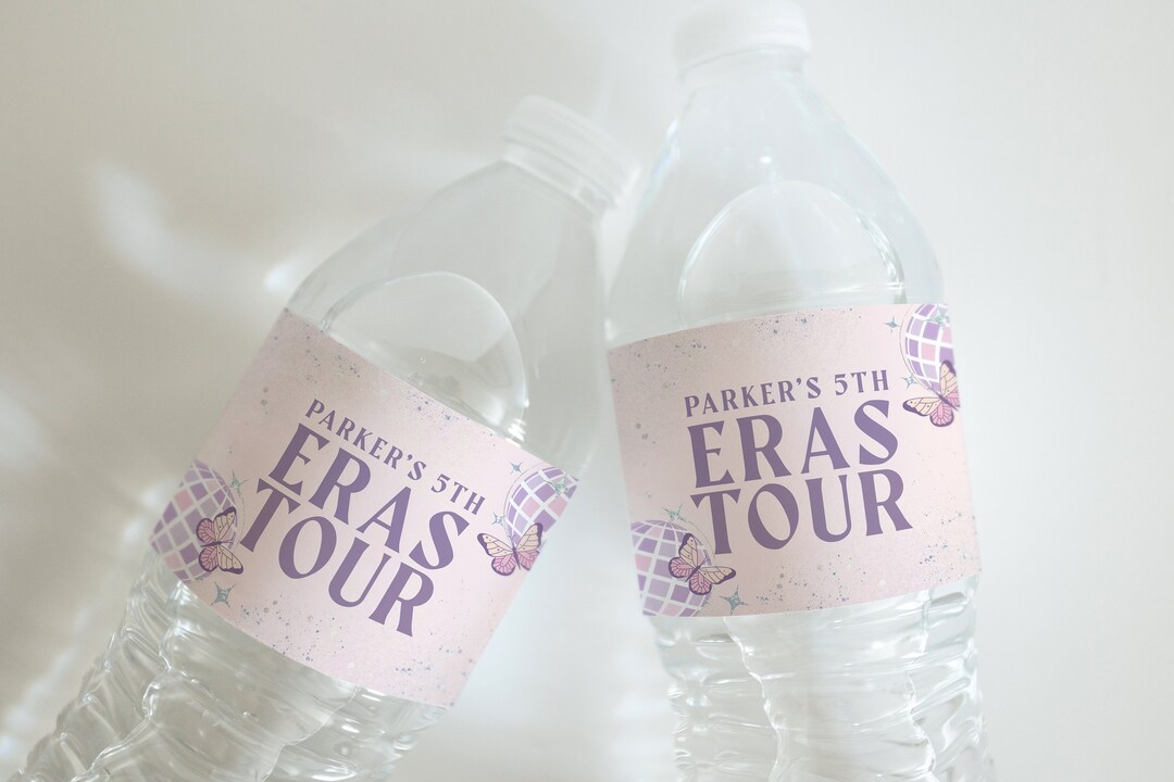Taylor Eras Tour Party Water Bottle Label Template, Swiftie Party ...