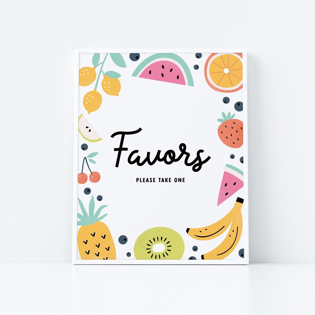 Editable Two-tti Frutti Party Signs: Tropical Fruit Decor (instant ...