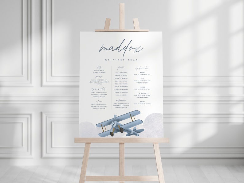 Airplane Favor Tag Modern Plane Design Vintage Airplane - Etsy