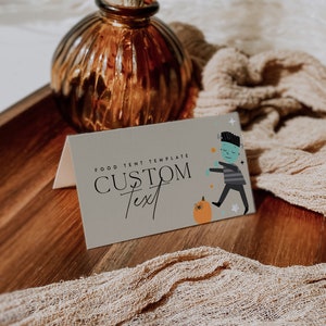 Halloween Party Food Tent Template, Halloween Food Cards, Halloween ...