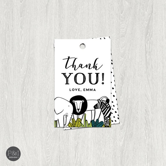 Wild One Favor Tags Modern Wild One Jungle Safari Animals | Etsy