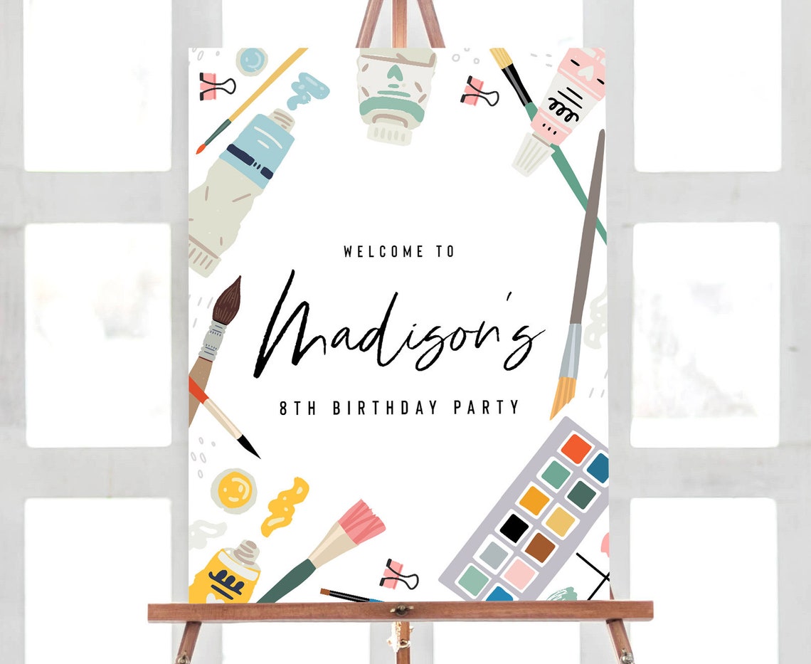 Editable Art Party Signs Table Top Sign Template Art - Etsy