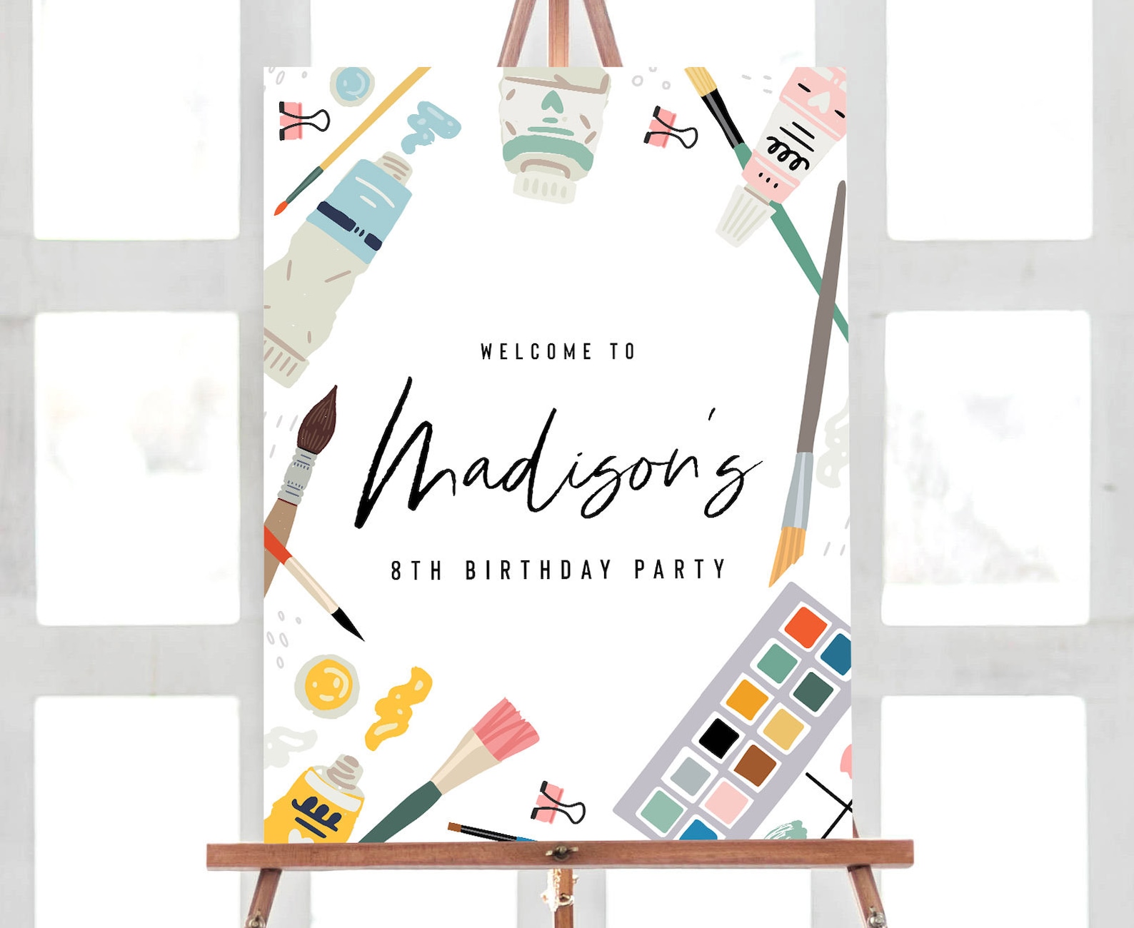 Editable Art Party Welcome Sign Welcome Sign Template Art - Etsy