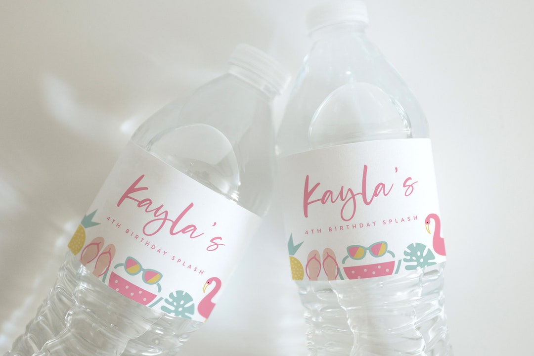 Pool Party Water Label Template, Pool Birthday Party, Summer Birthday ...