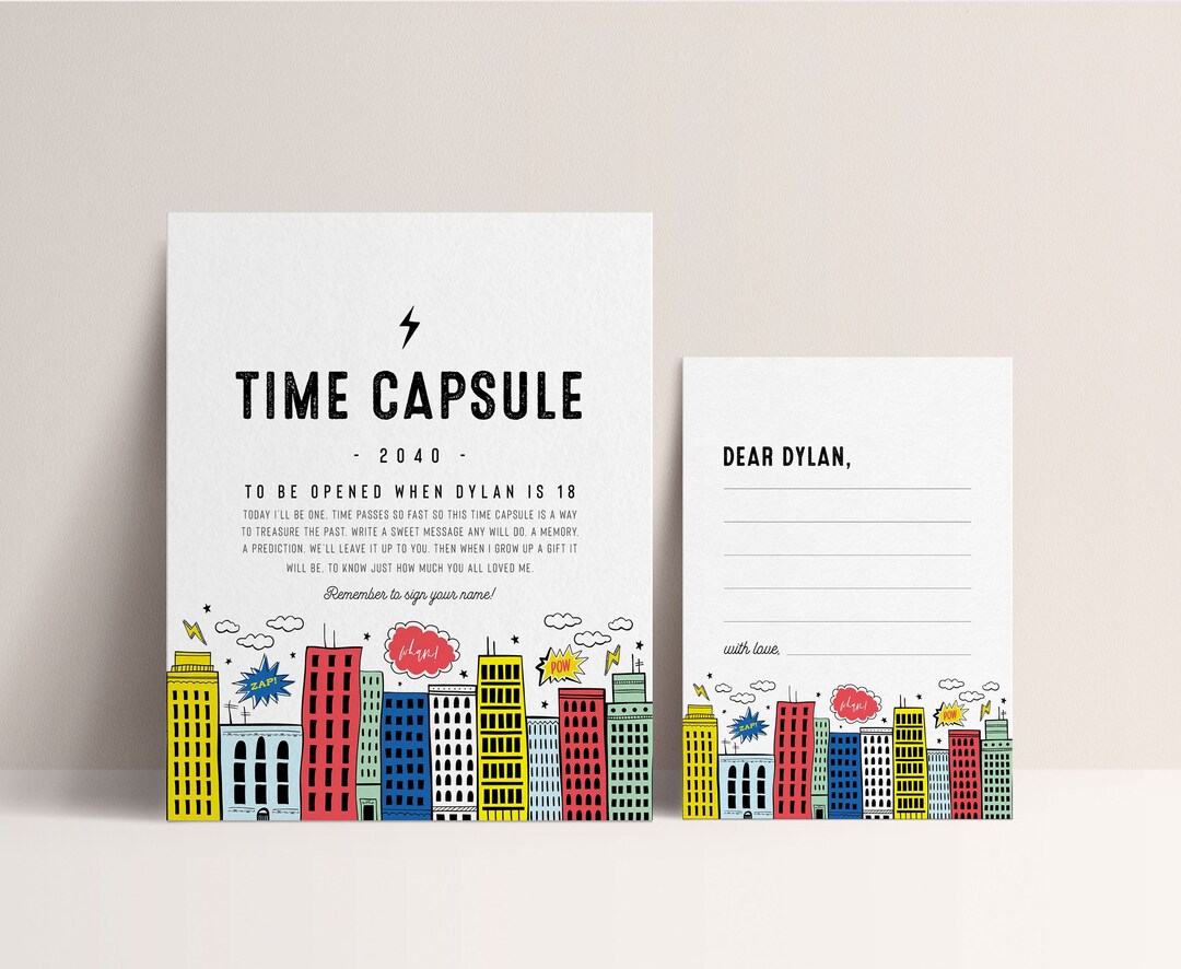 Superhero Birthday Time Capsule: Modern Decorations (INSTANT DOWNLOAD ...