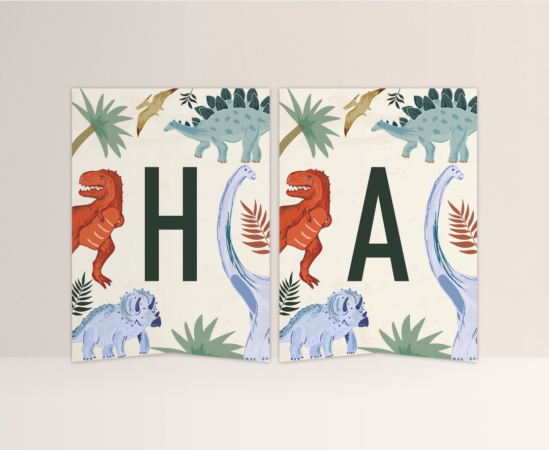 Dinosaur Bunting, Dinosaur Flag Banner, Dinosaur Birthday Banner ...