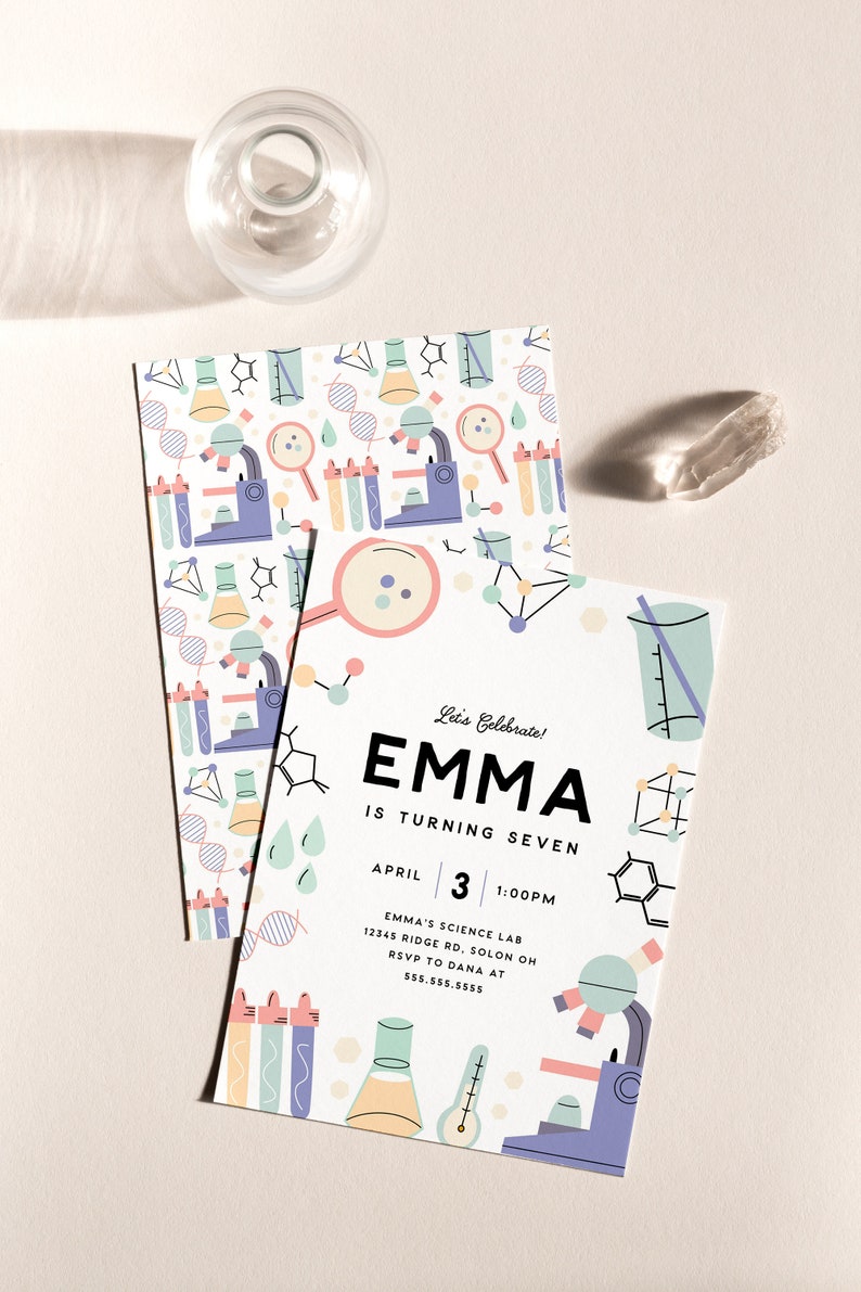 Editable Science Party Signs Girl Mad Scientist Modern - Etsy