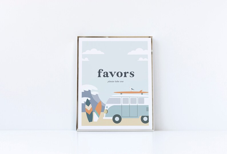 Modern Surf Party Signs Editable Surf Birthday Decorations - Etsy