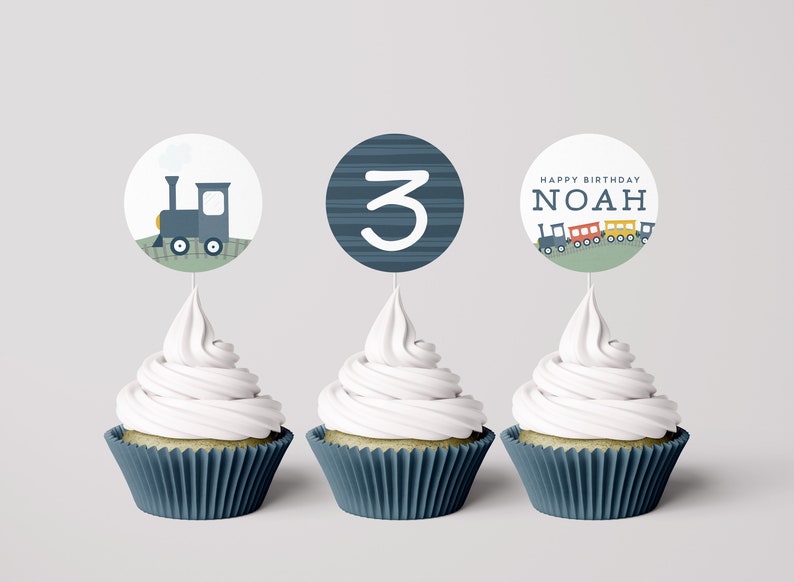 Editable Train Birthday Signs Modern Table Top Signs Train | Etsy