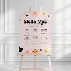 Retro Halloween Welcome Sign Template Girl Halloween - Etsy