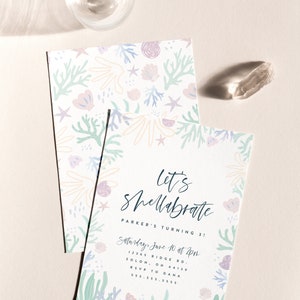 Sea Shell Invitation Template Shellabration Party Invitation Sea Shells ...