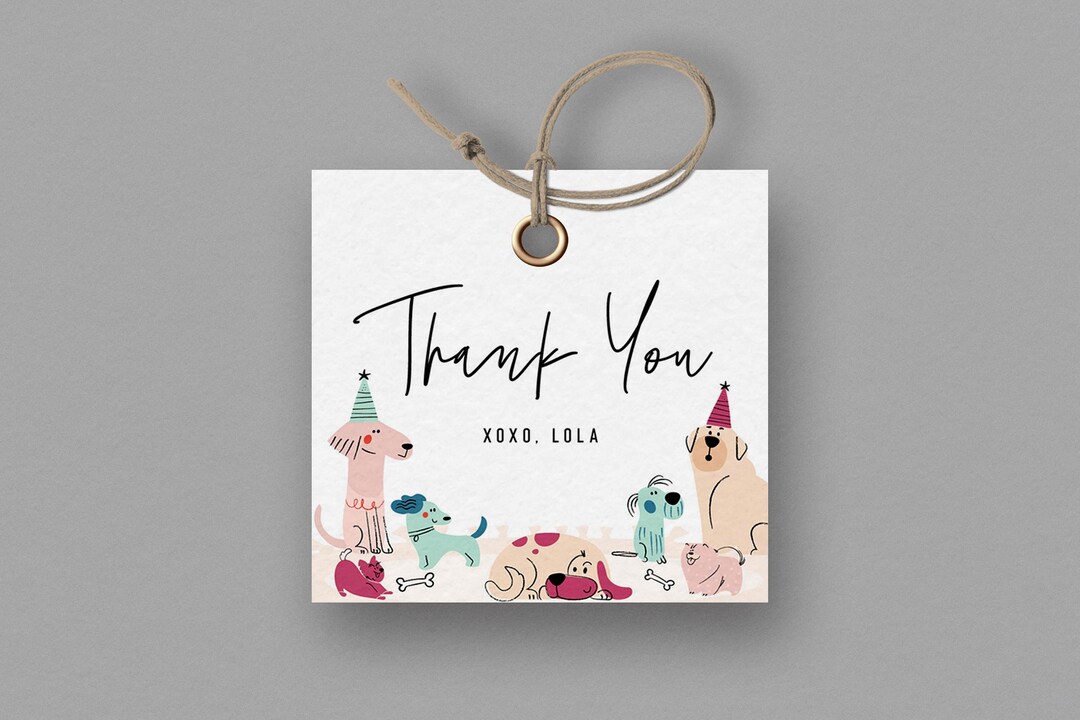 Editable Dog Birthday Favor Tags: Puppy Pawty (instant Download) - Etsy
