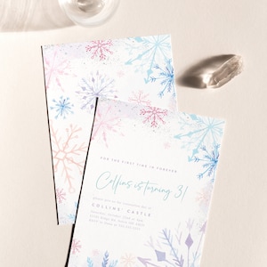 Modern Winter Birthday Invitation Winter Wonderland Winter Princess ...