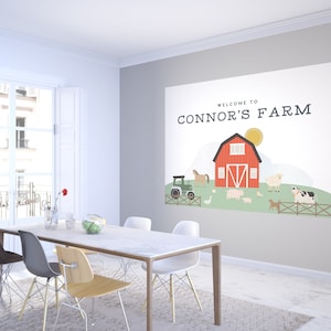 Editable Farm Backdrop, Barn Backdrop, Modern Farm Birthday, Farm ...