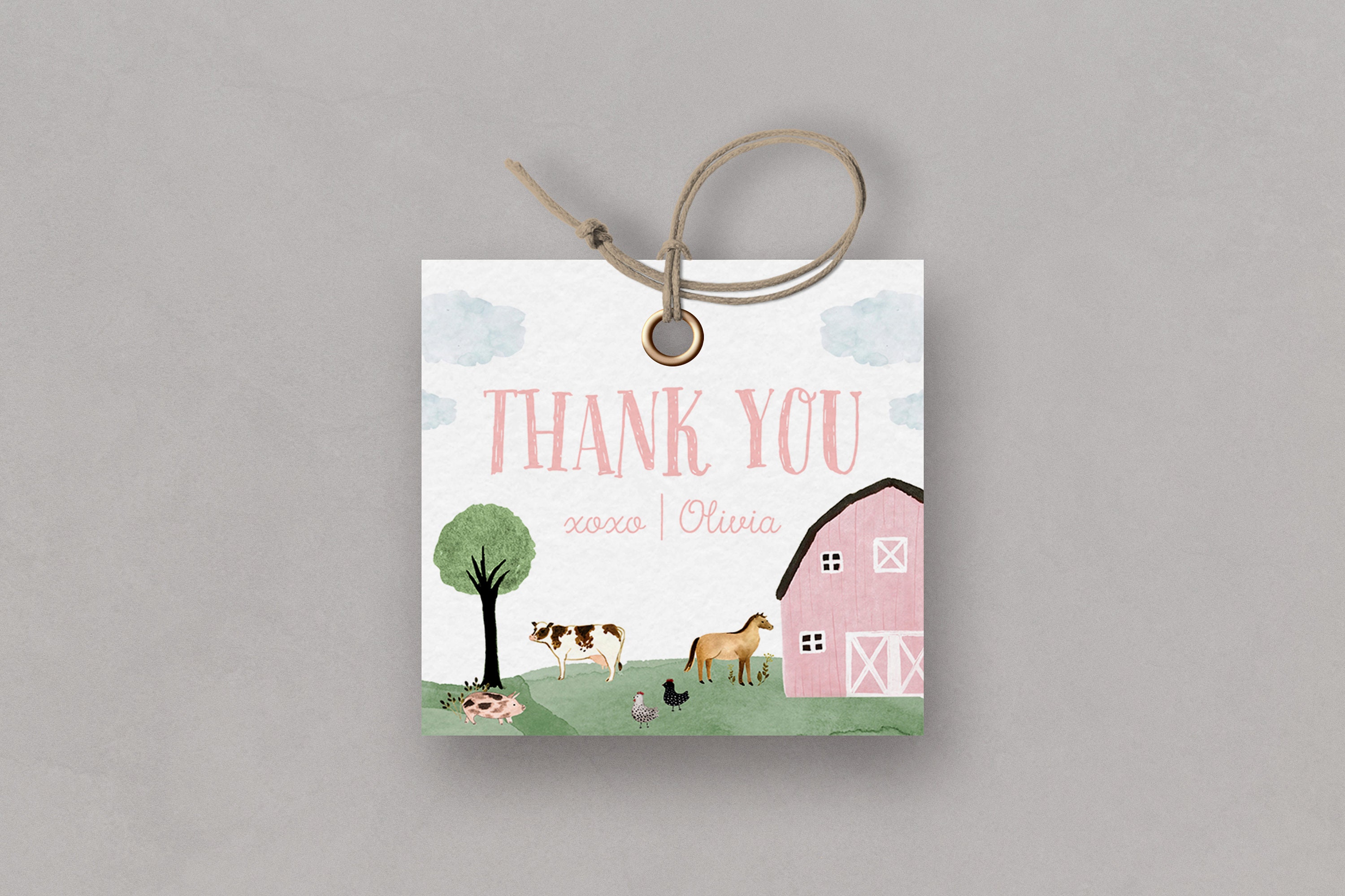 Farm Birthday Favor Tag Editable Farm Tag Barn Tag Barnyard | Etsy