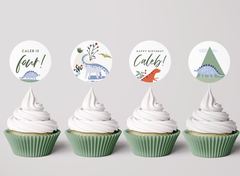 Editable Dinosaur Birthday Favor Tags Minimalistic Dinosaur - Etsy