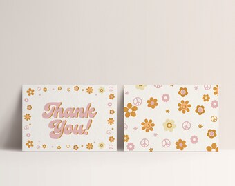 Hippie Retro Thank You Card - Etsy