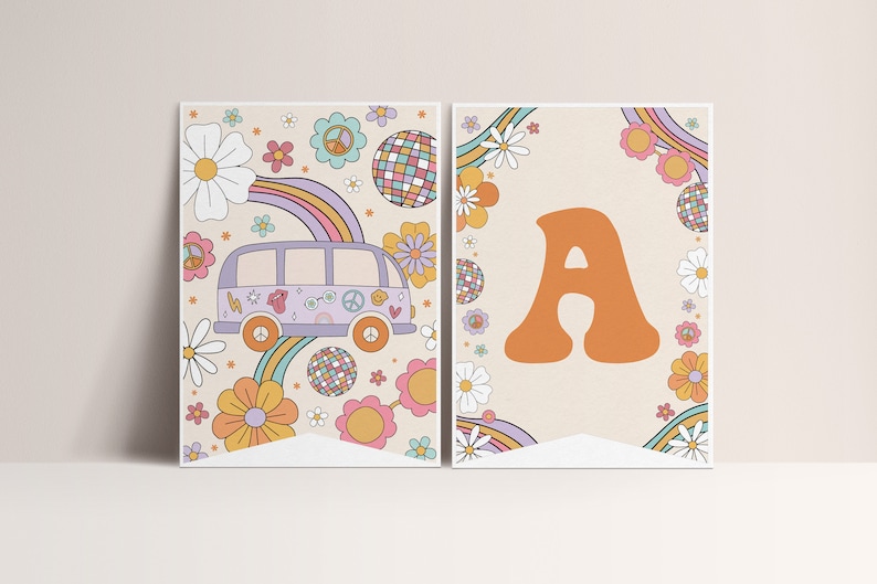 Groovy Birthday Water Bottle Labels: Retro 70s Party (digital Template ...