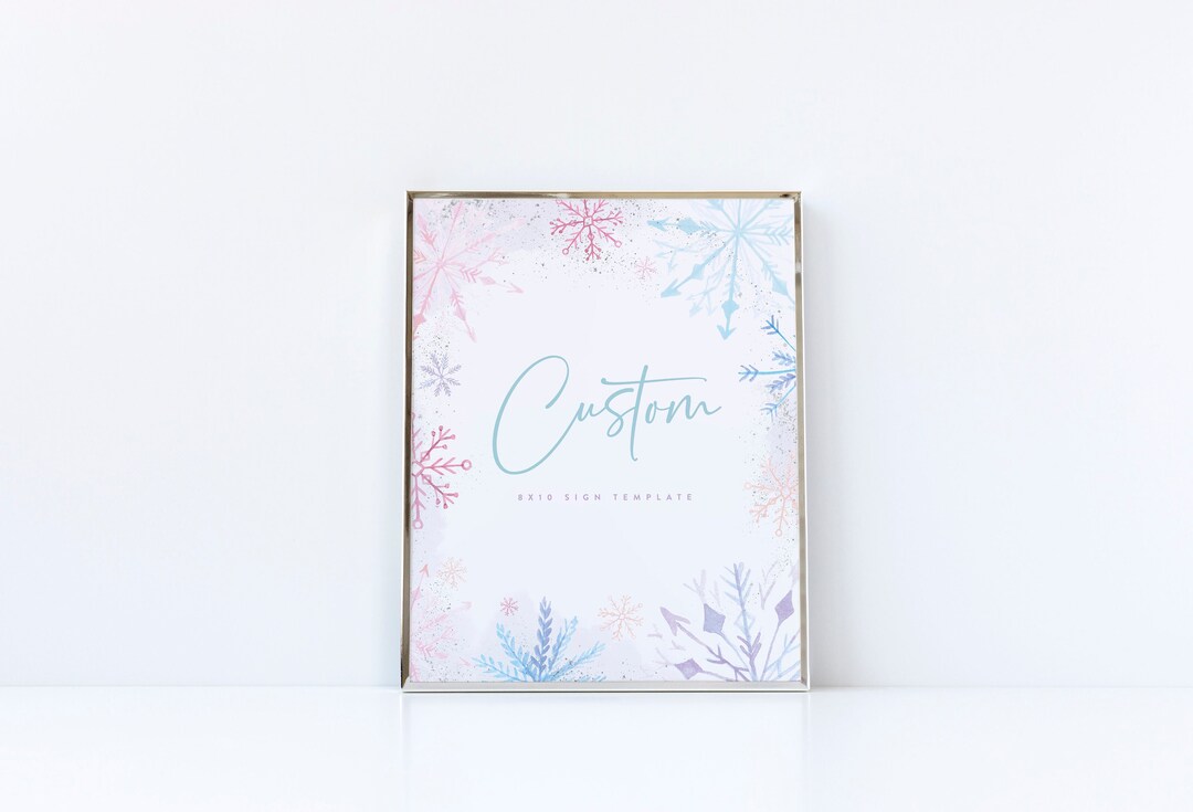 Winter Birthday Party Sign Template: Editable Snowflake Decor (instant ...