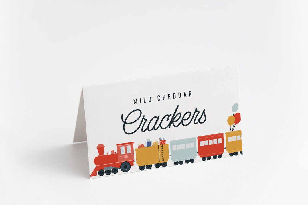 Train Birthday Food Tents: Modern Choo Choo Labels (INSTANT DOWNLOAD ...