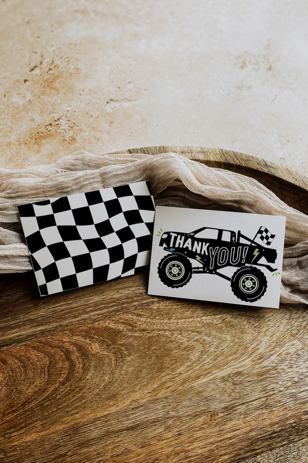 Monster Truck Thank You Card Template, Monster Jam, Monster Bash ...