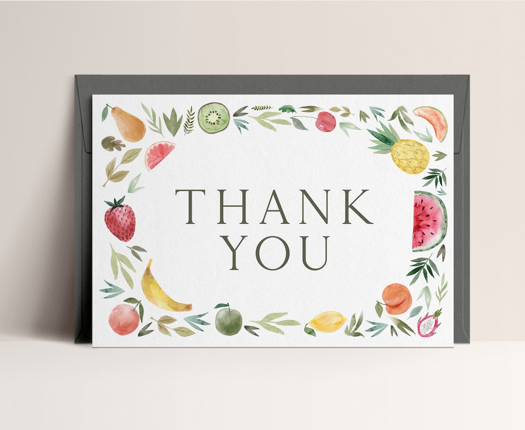 Modern Fruit Thank You Card, Two-tti Frutti Birthday, Tutti Frutti ...