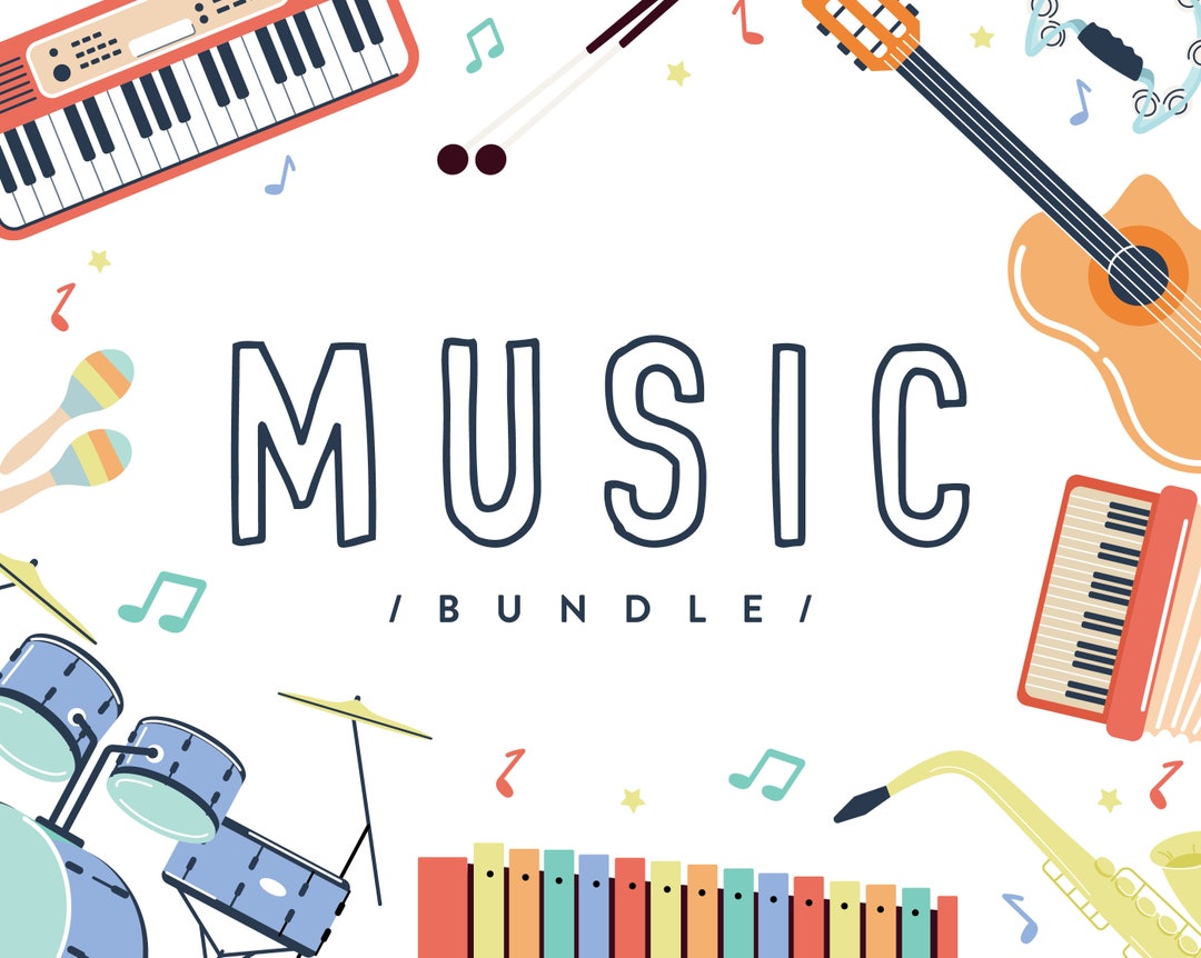 Music Birthday Party Bundle: Editable Instrument Templates (digital ...