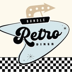 Retro Diner Birthday Bundle, 50's Diner Bundle, Vintage Diner Party ...