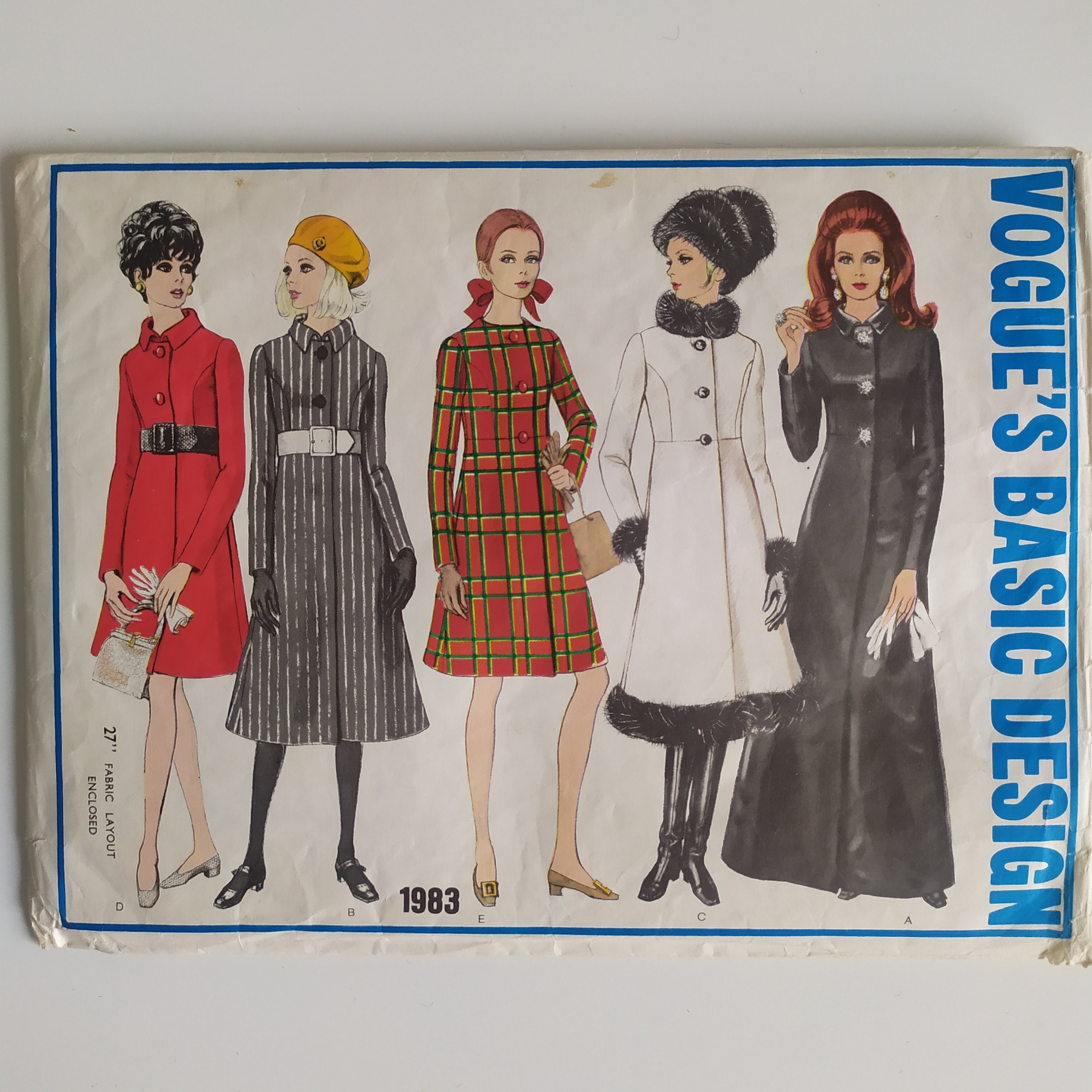Vintage Vogue Basic Design Coat 1983 Sewing Pattern Vintage - Etsy UK