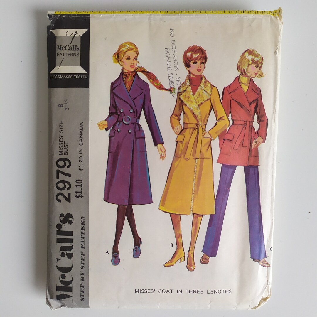1970s Vintage Mccalls Coat Sewing Pattern Jackets Coats in 3 Lengths ...
