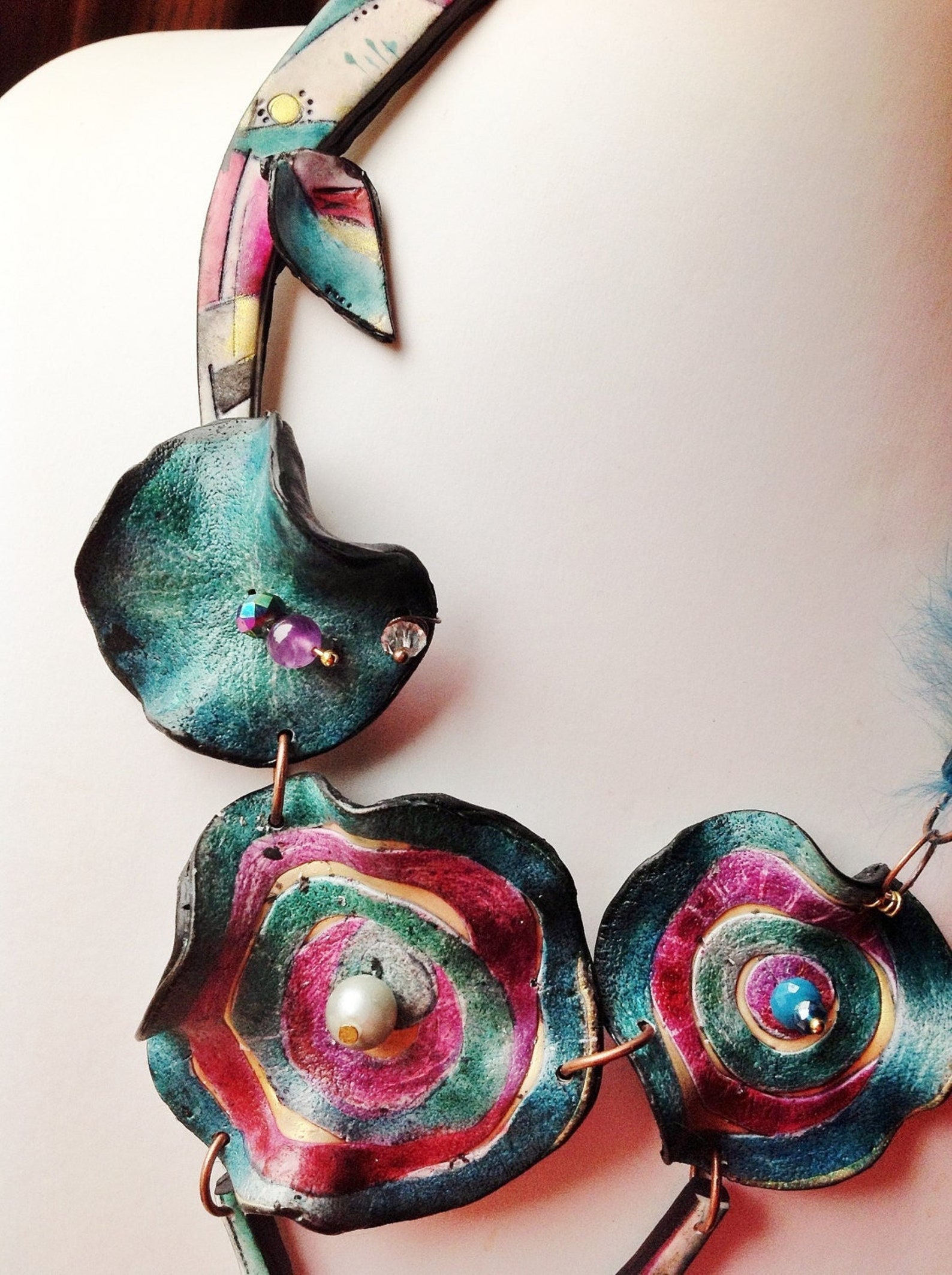 Polymer Clay, Necklace, Unique, Handmade,noriginal Design, Earrings Set ...