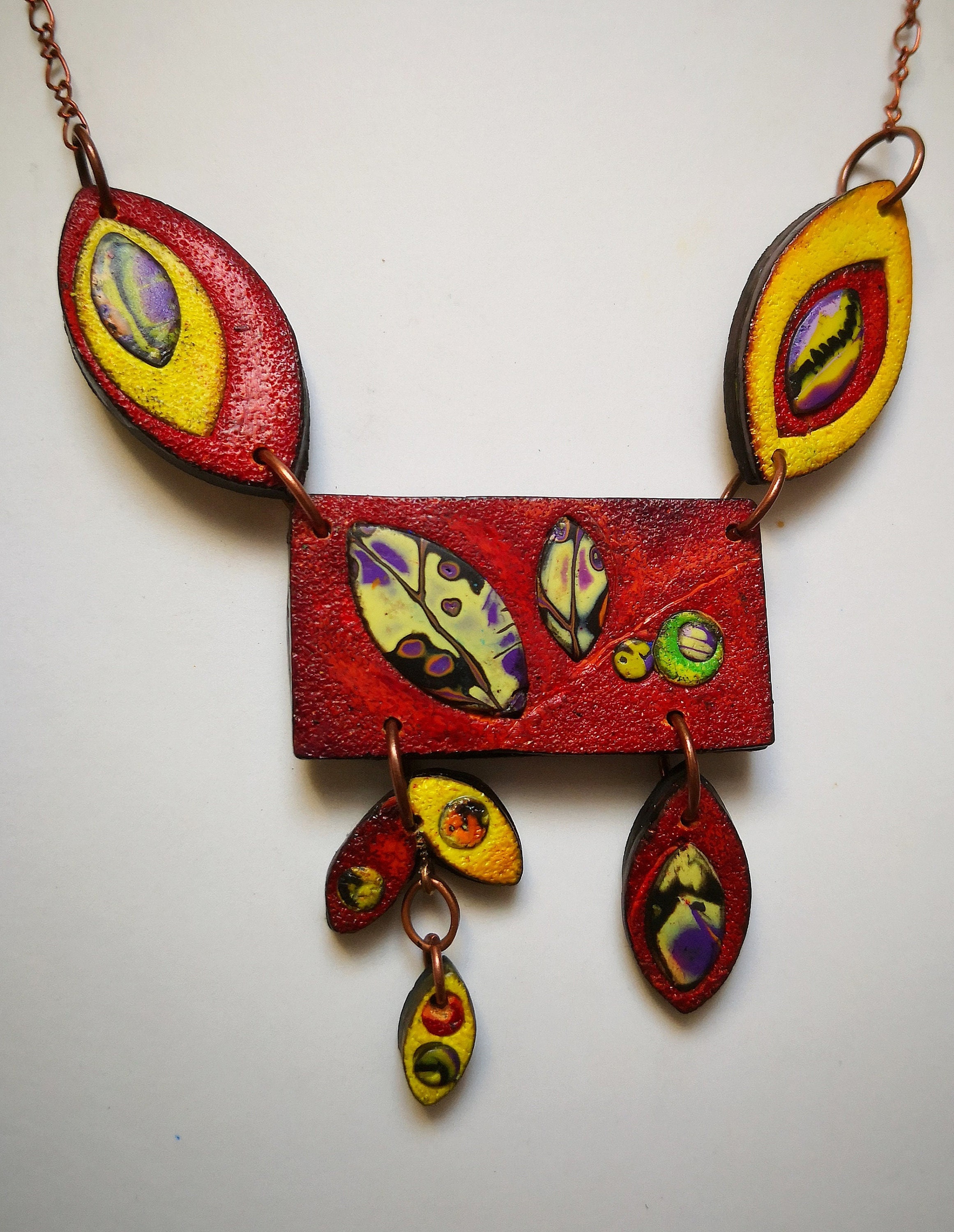 Polymer Clay Necklace, Unique, Handmade, Original Design - Etsy