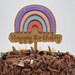 Personalised Rainbow Cake Topper Personalised Bamboo Cake Topper ...