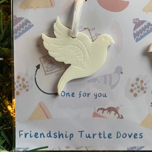 Friendship Turtle Doves Christmas Present for a Friend Festive Gift for ...