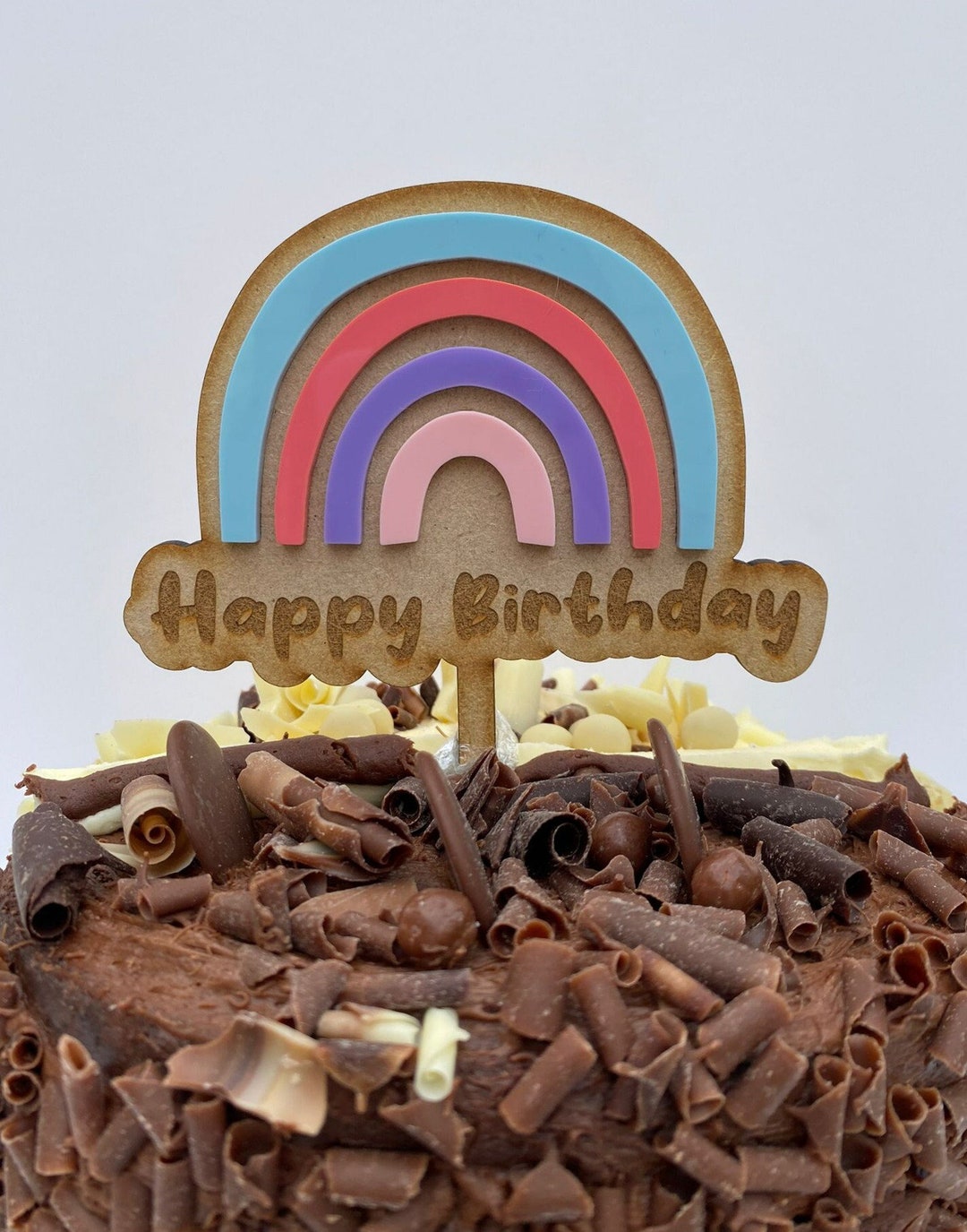Rainbow Cake Topper MDF Cake Topper Celebration Cake Topper Birthday ...