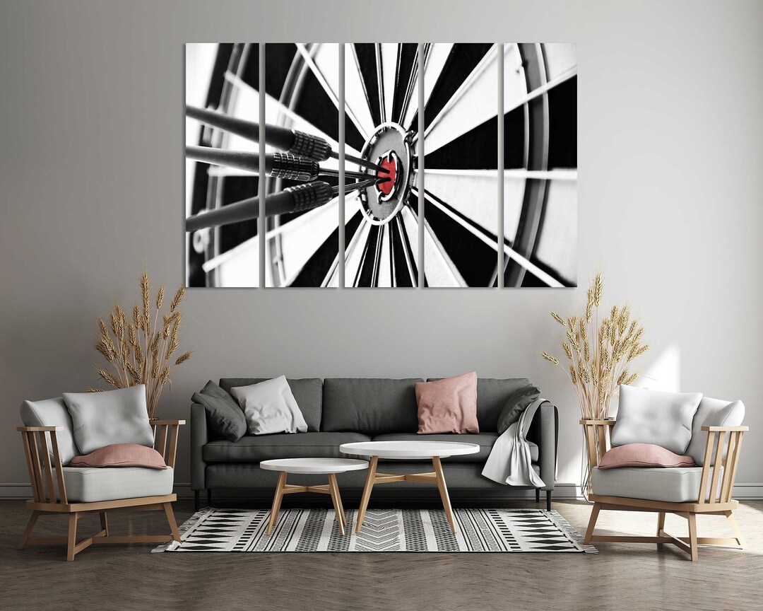 Darts Original Black and White Art for Wall Decor, Darts Creative Art ...