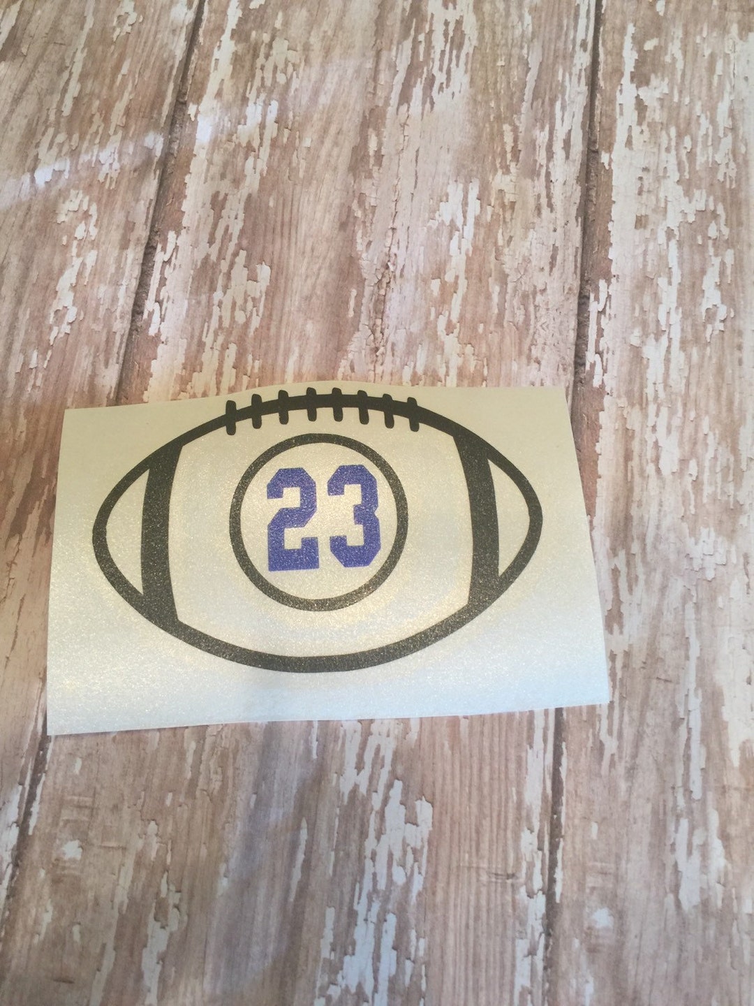 30 Oz Yeti Tumbler Decal- Football With Initial or Number - Etsy