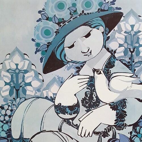 1980s Wiinblad Blue Lady Original Vintage Poster - Etsy