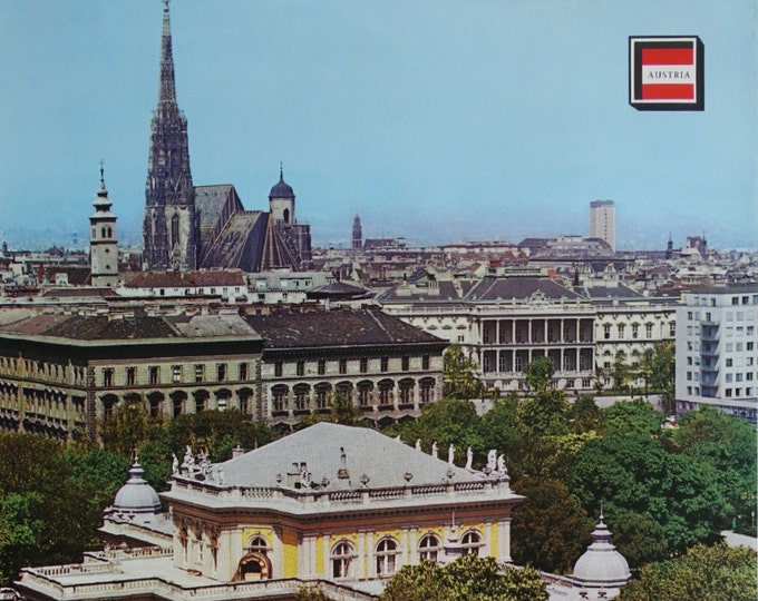 1960s Vienna Austria Travel Poster - Original Vintage Poster - Etsy