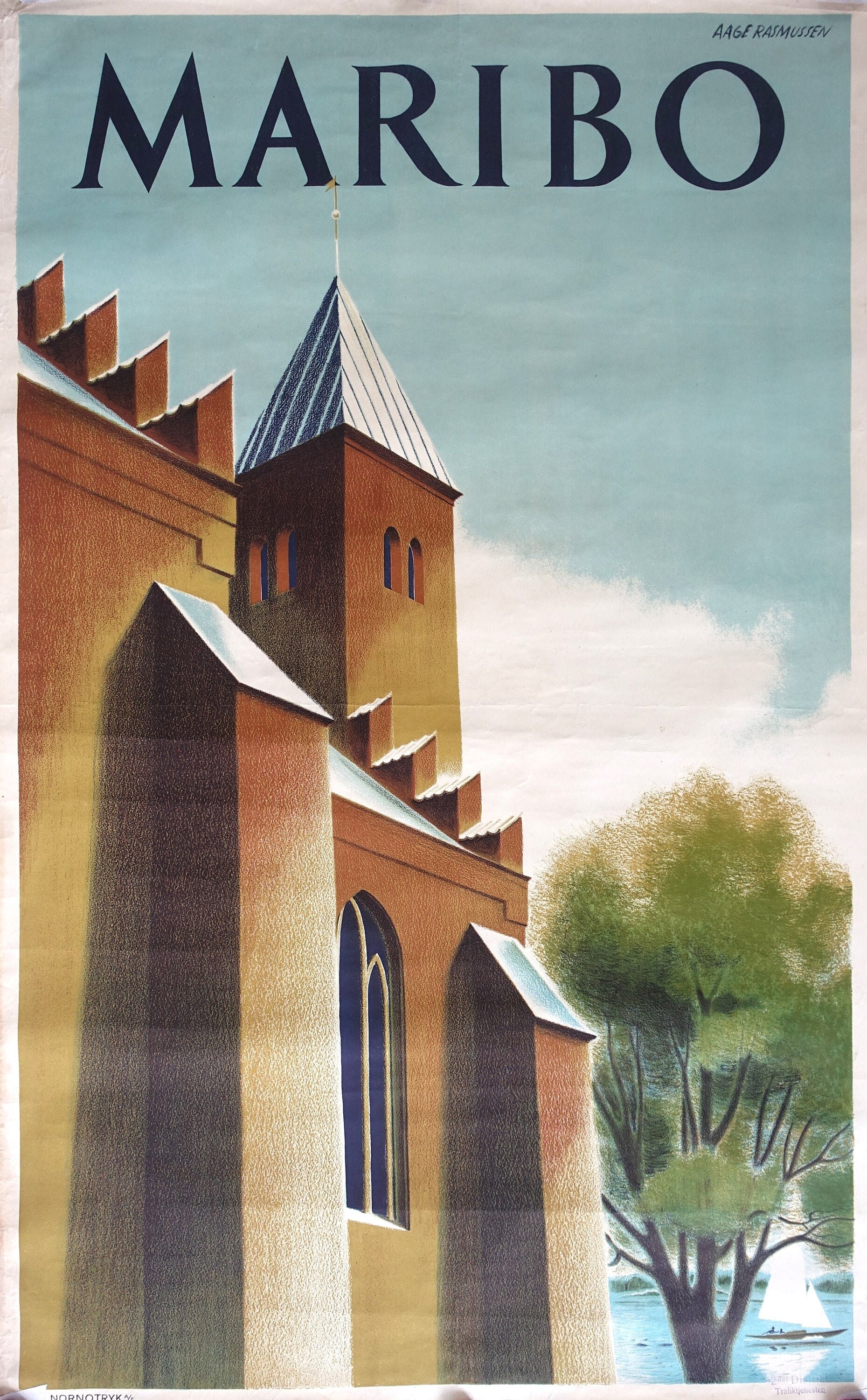 1940er Jahre Maribo Dänemark Reise Poster von Aage Rasmussen - Etsy.de