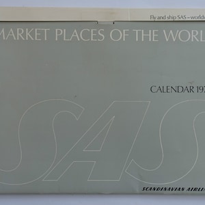 1970 SAS Airlines Calendar by Otto Nielsen - Original Vintage Calendar ...