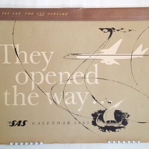 1961 SAS Airlines Calendar by Otto Nielsen - Original Vintage Calendar ...