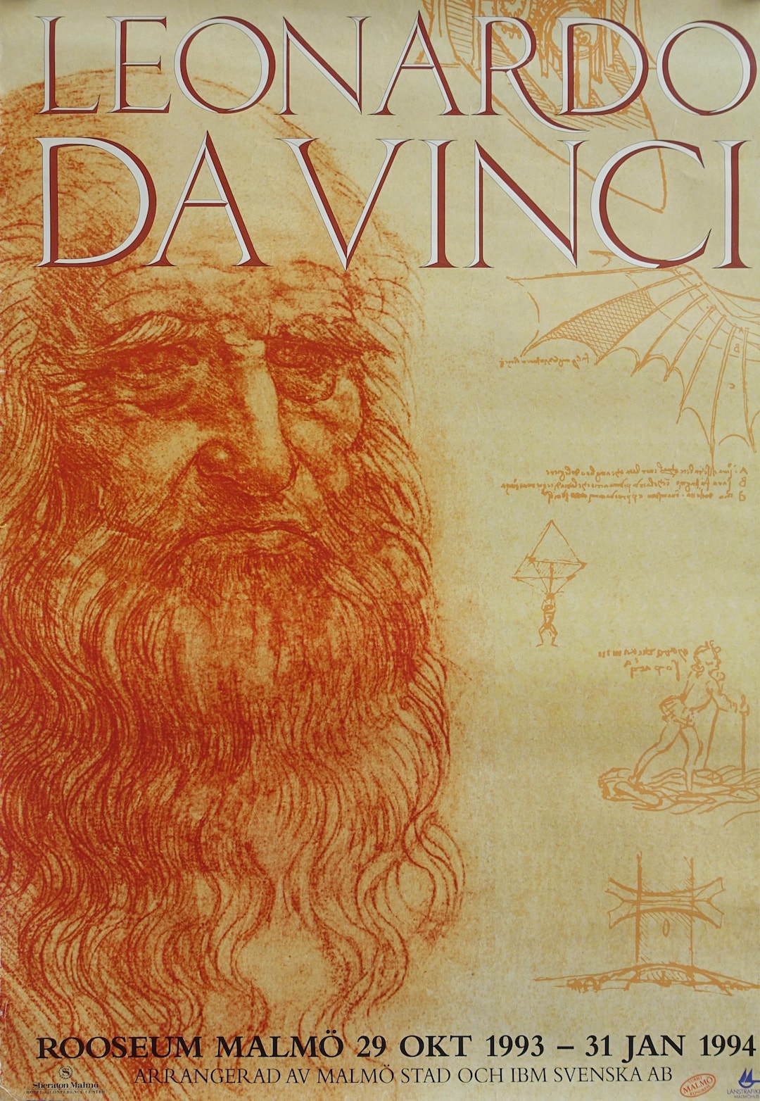 1994 Leonardo Da Vinci Exhibition Poster - Original Vintage Poster - Etsy