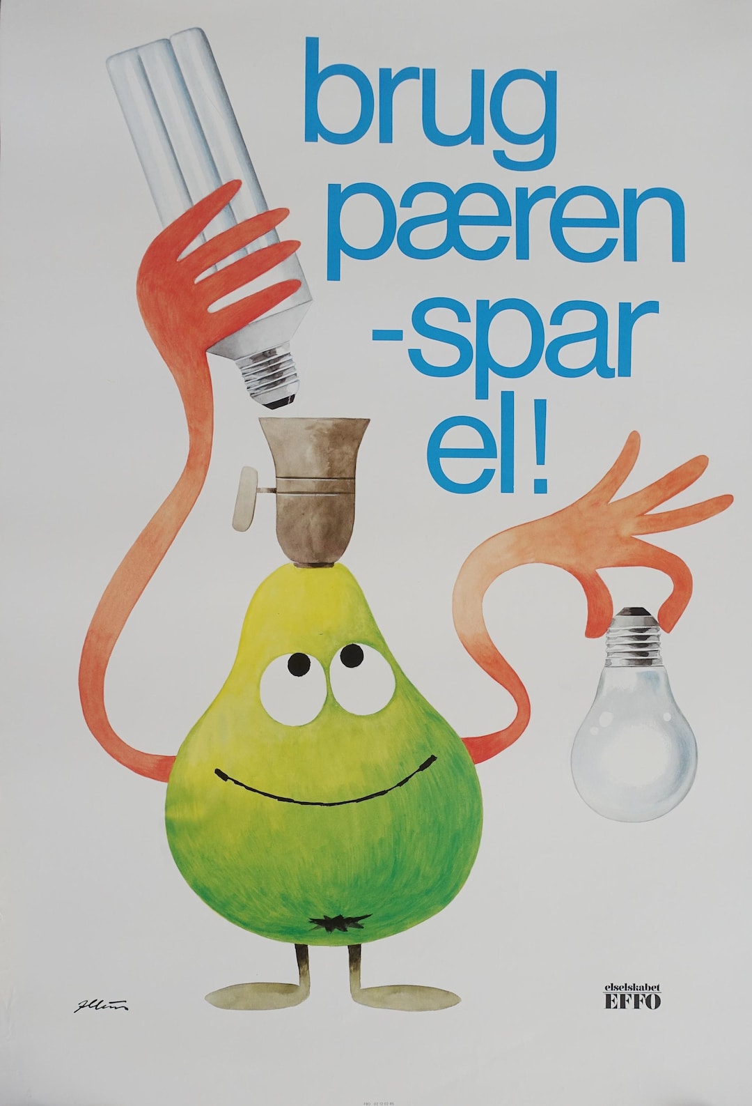 1980s Save Energy Campaign Light Bulb - Original Vintage Poster - Etsy