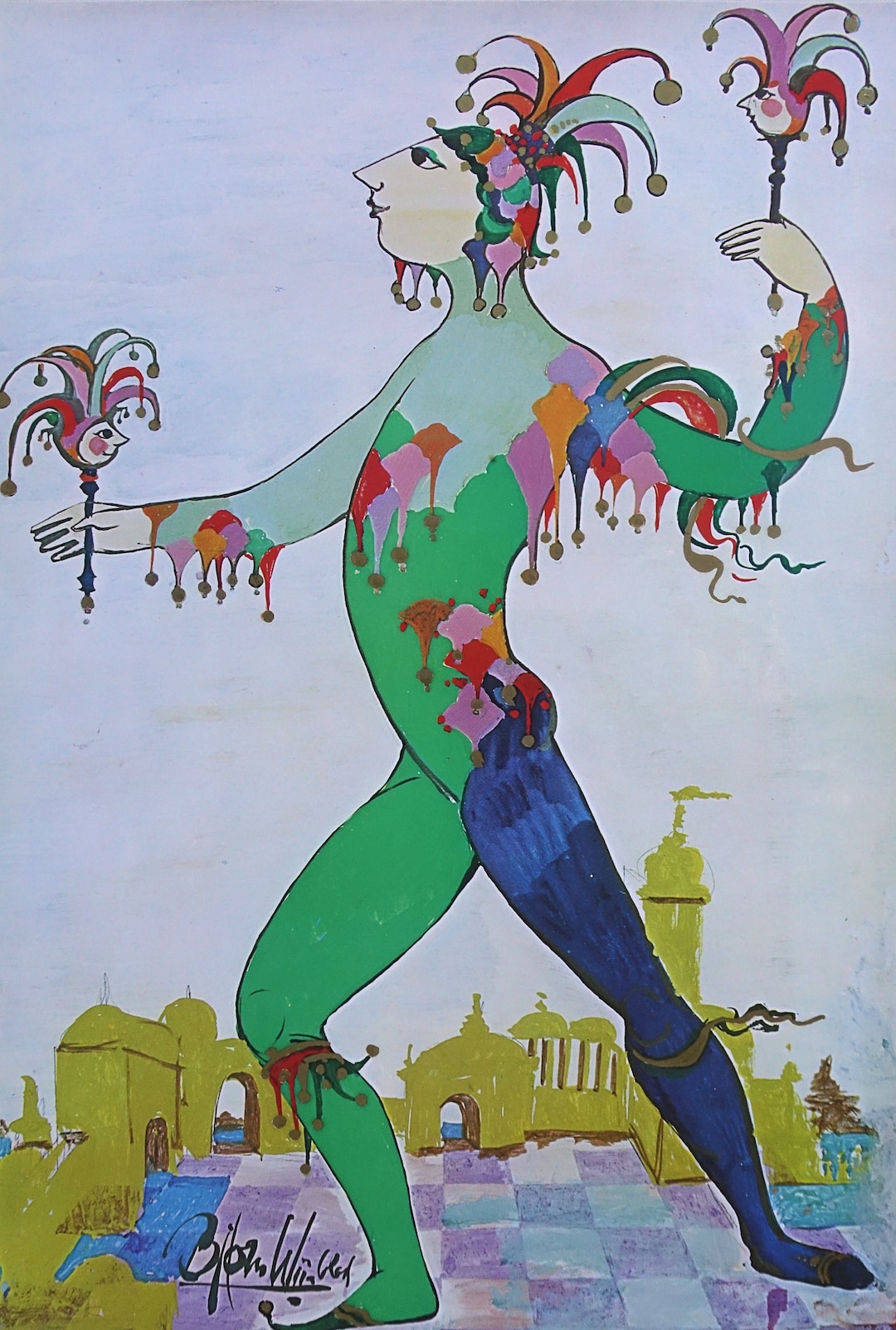 1970s "the Jester" From the Little Mermaid by Bjørn Wiinblad - Original ...