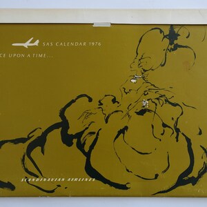 1976 SAS Airlines Calendar by Otto Nielsen - Original Vintage Calendar ...