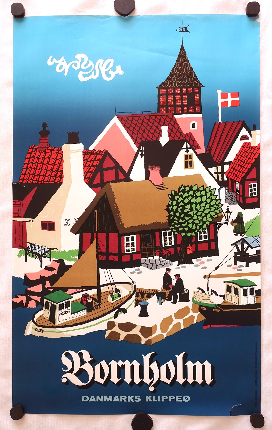 1958 Bornholm Danish Travel Poster Original Vintage Poster - Etsy