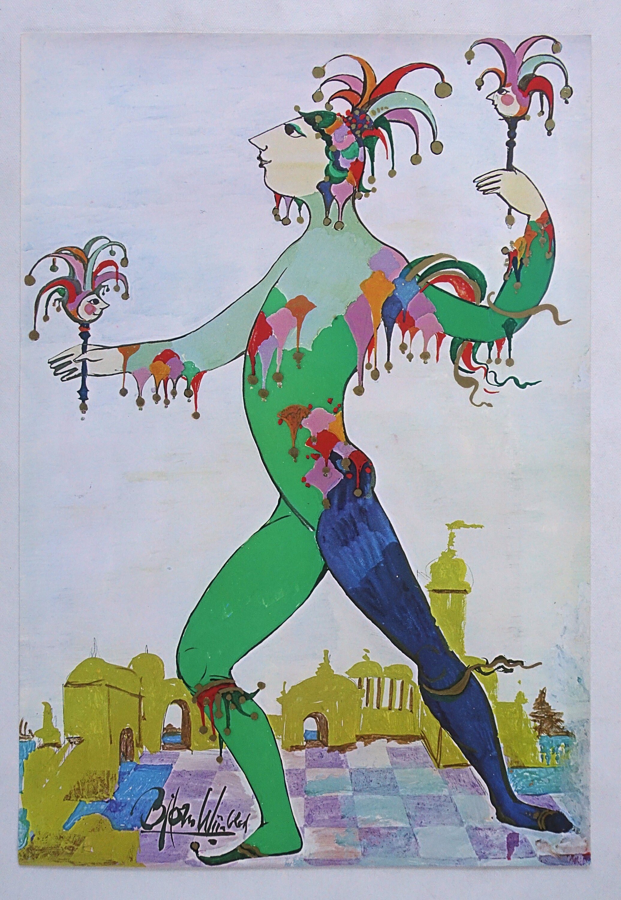 1970s "the Jester" From the Little Mermaid by Bjørn Wiinblad - Original ...