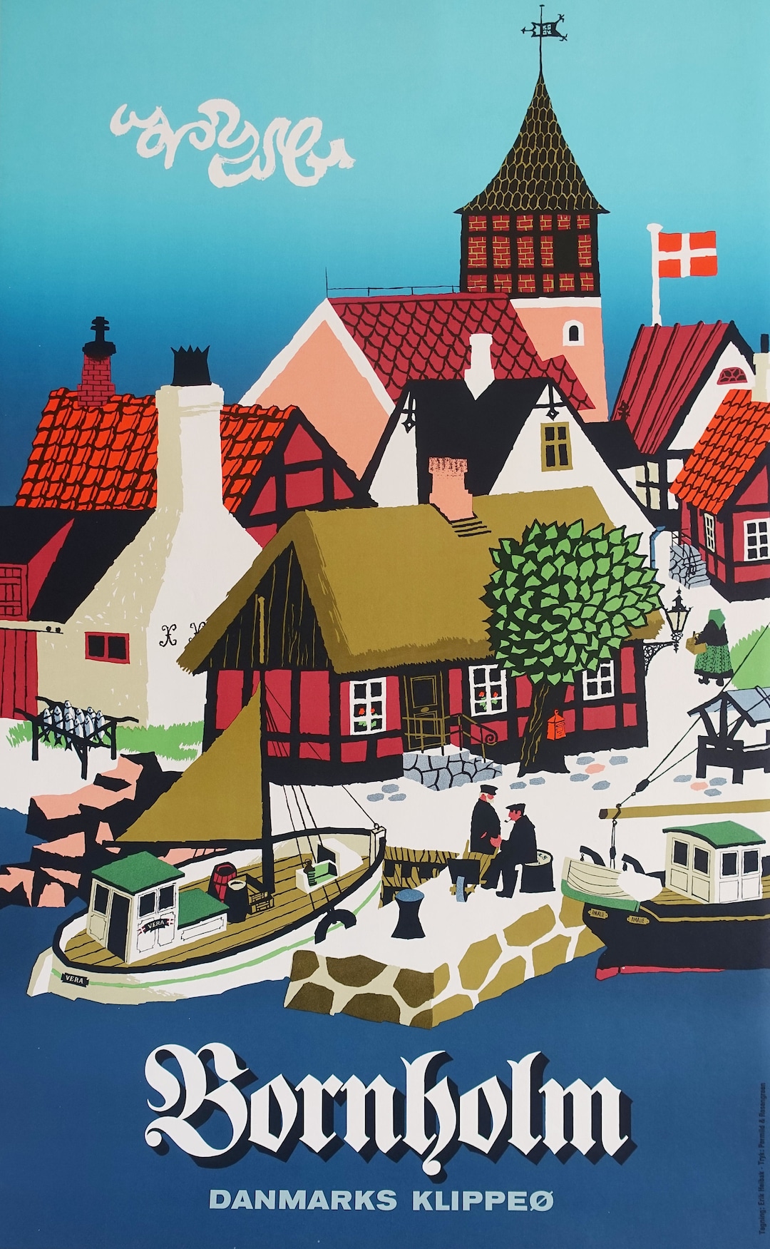 1958 Bornholm, Danish Travel Poster Original Vintage Poster - Etsy